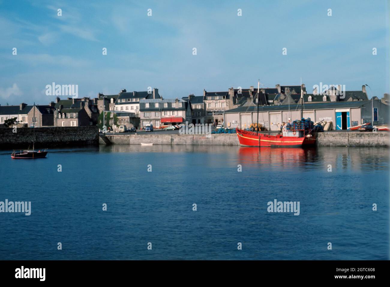 Roscoff Harbour, summer 1977, Brittany, France Stock Photo - Alamy