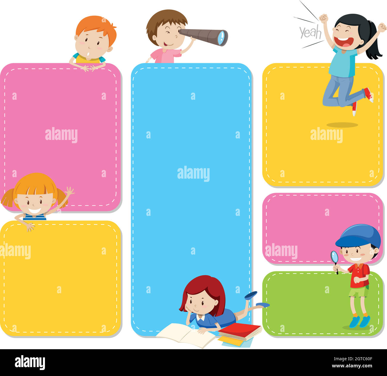 A Note Set with Children Stock Vector Image & Art - Alamy