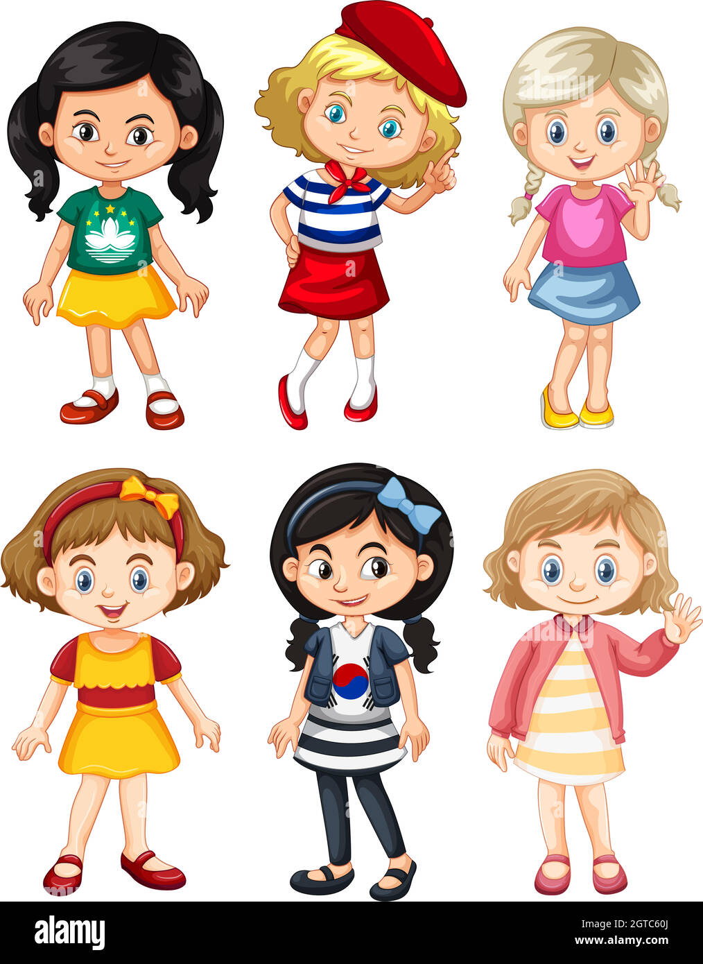 Girls from different countries Stock Vector Image & Art - Alamy