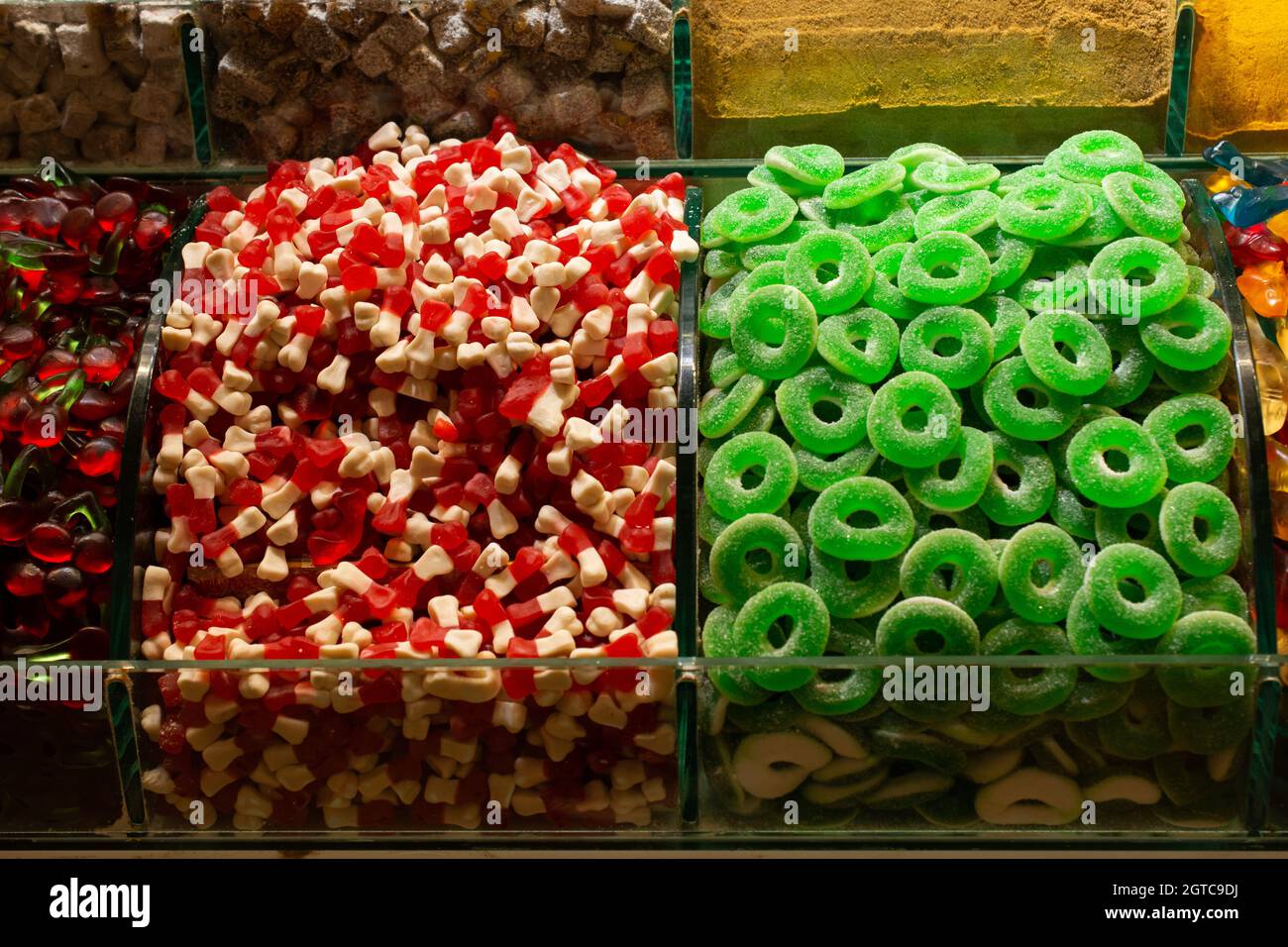 Jellies and candies assorted at the store Stock Photo - Alamy
