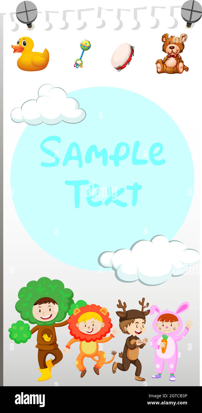 Paper template with cute kids in costumes Stock Vector Image & Art - Alamy