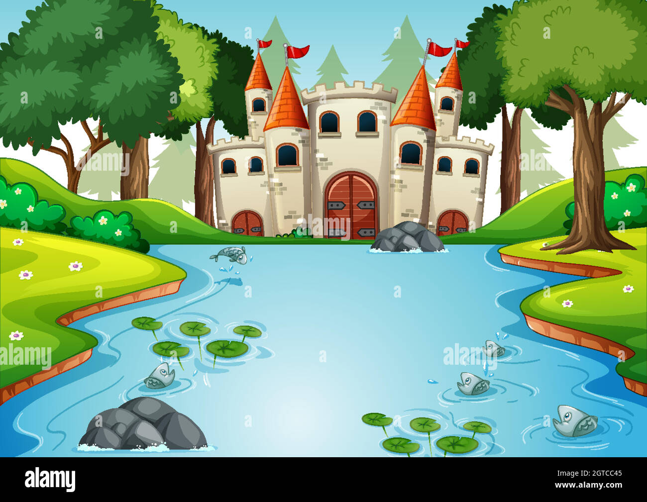 Empty scene castle in Stock Vector Images - Alamy