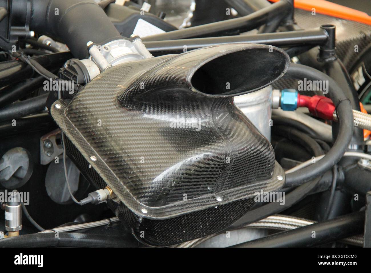 The Air Intake of a Powerful Car Engine Stock Photo - Alamy