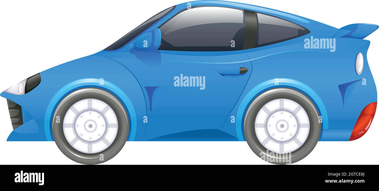 Blue racing car on white background Stock Vector Image & Art - Alamy