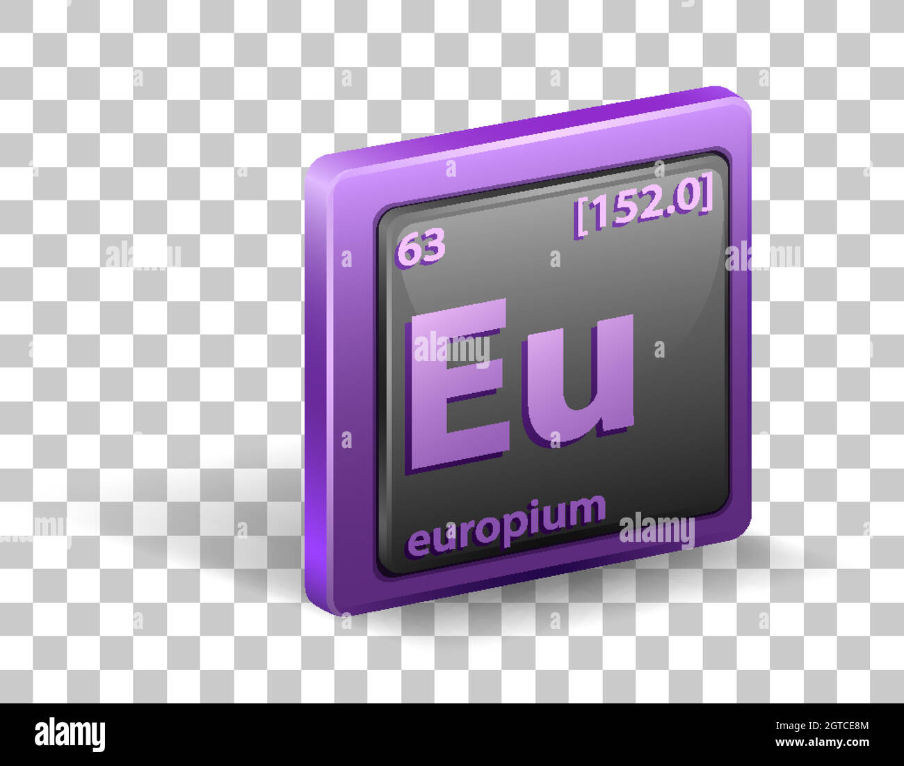 Europium chemical element. Chemical symbol with atomic number and ...
