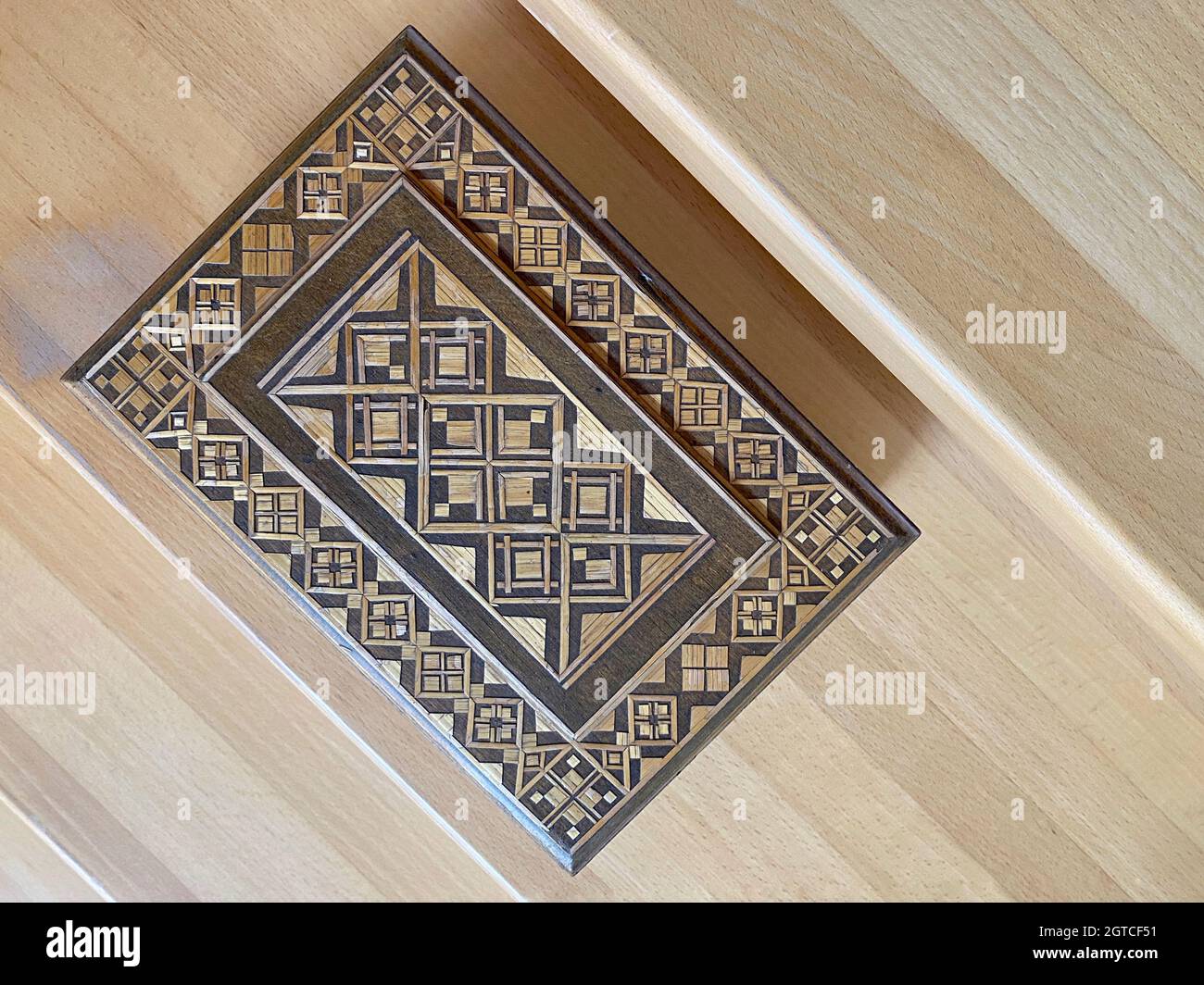 Handmade wooden closed carved box. Patterns of Russian culture in the ...