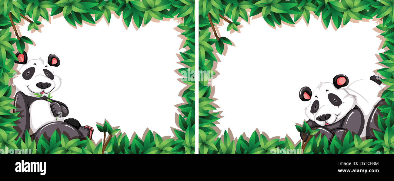 Set of panda frame Stock Vector Image & Art - Alamy