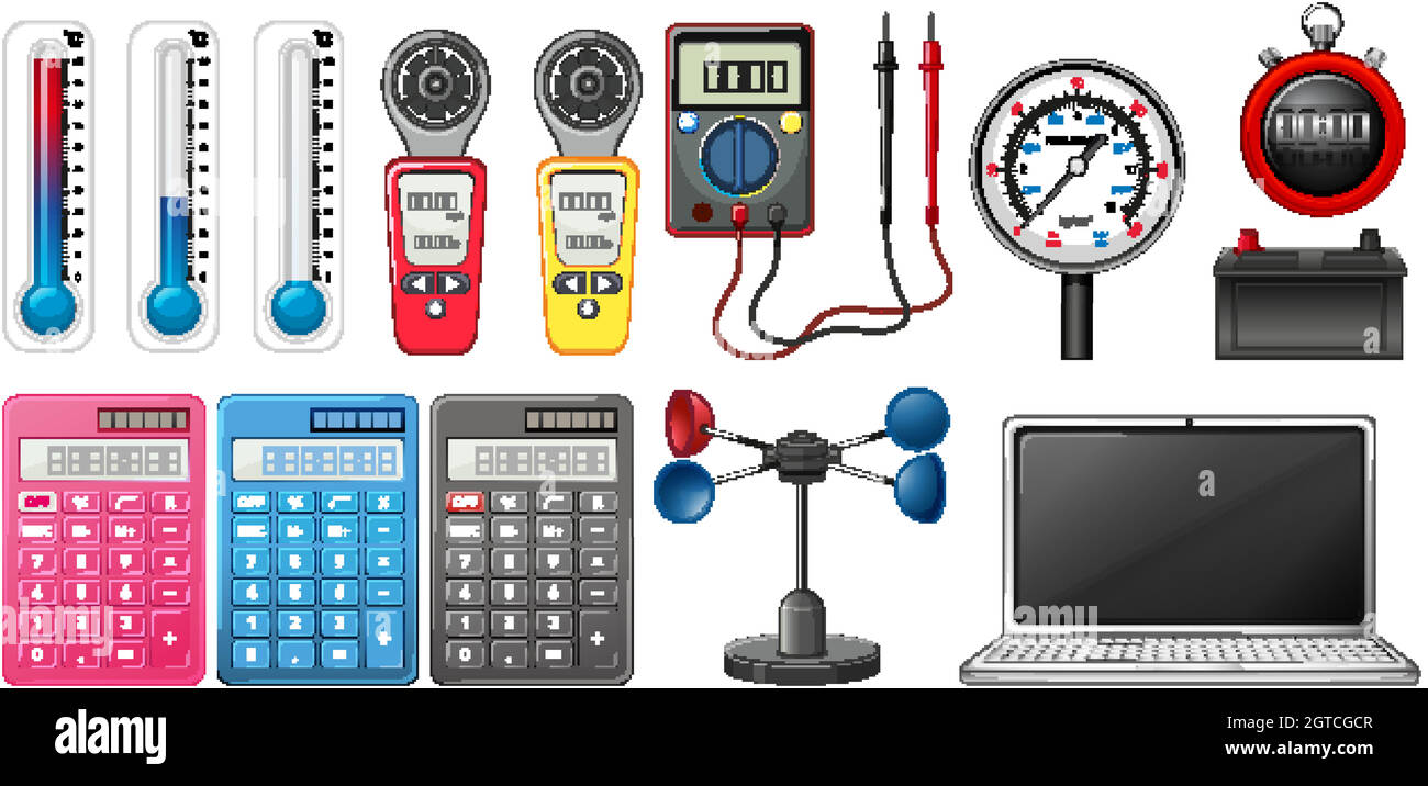 Set of measuring devices on white background Stock Vector Image & Art ...