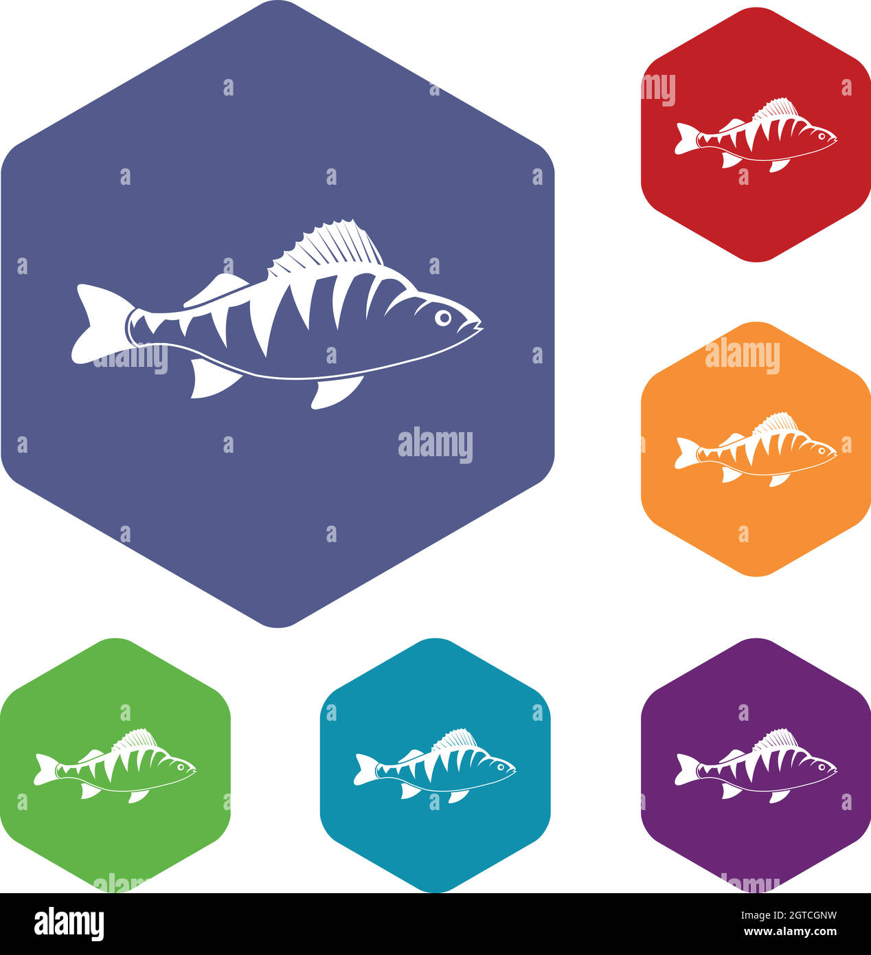 Fish icons set Stock Vector Image & Art - Alamy
