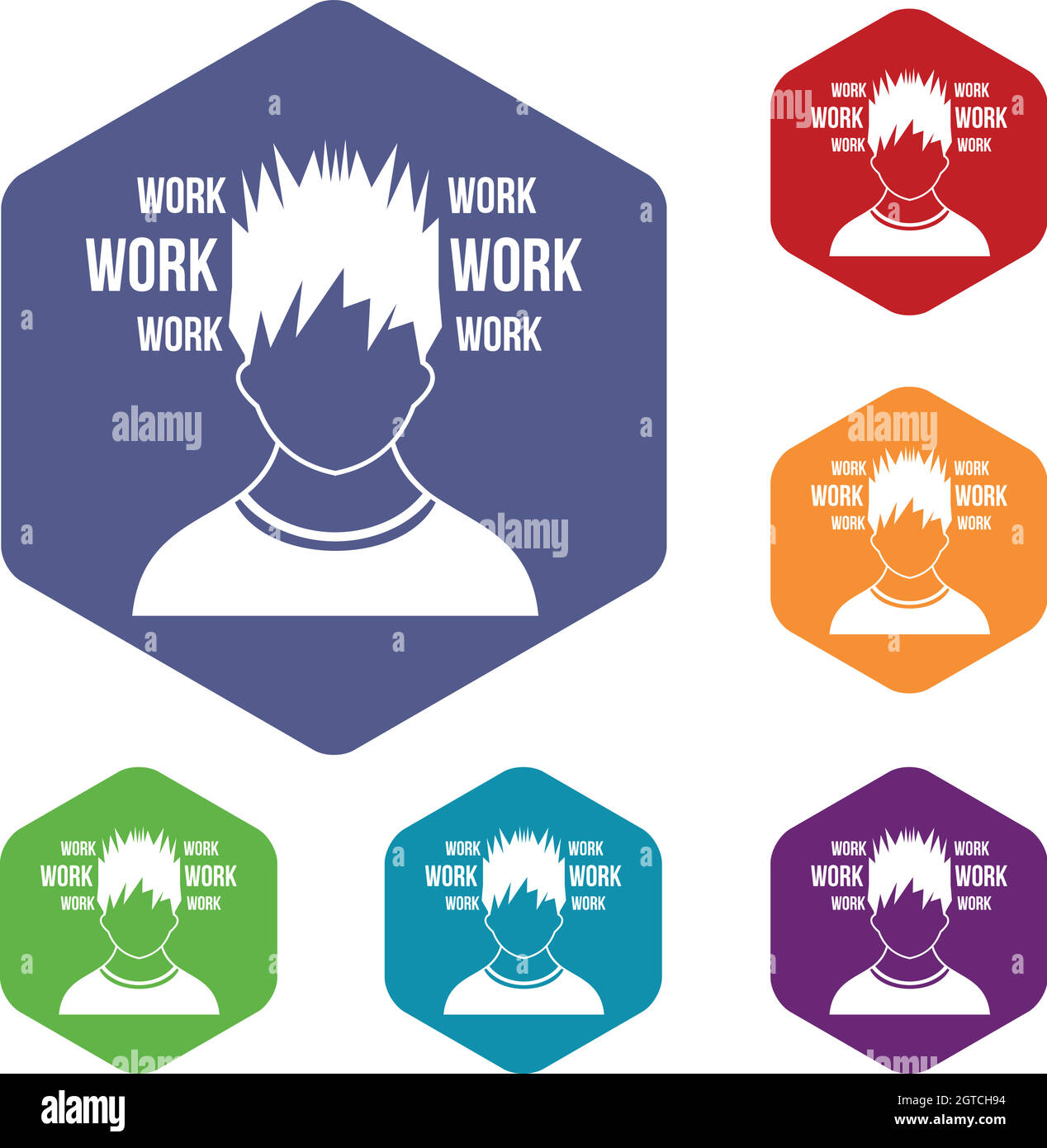 Man and work words icons set Stock Vector Image & Art - Alamy