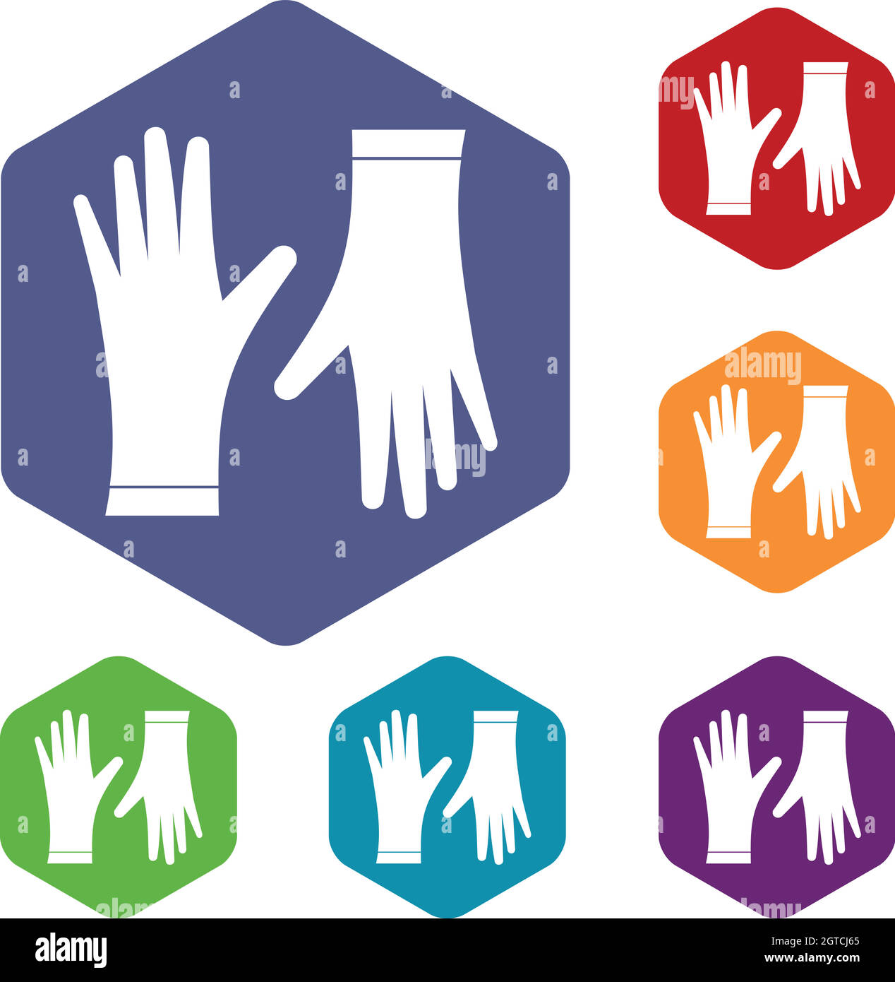 Protective gloves icons set Stock Vector Image & Art - Alamy