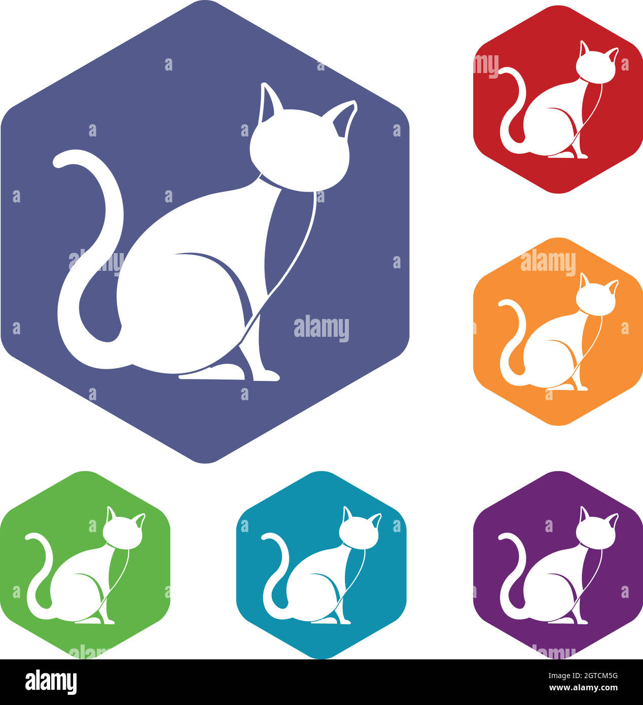 Black cat icons set Stock Vector Image & Art - Alamy