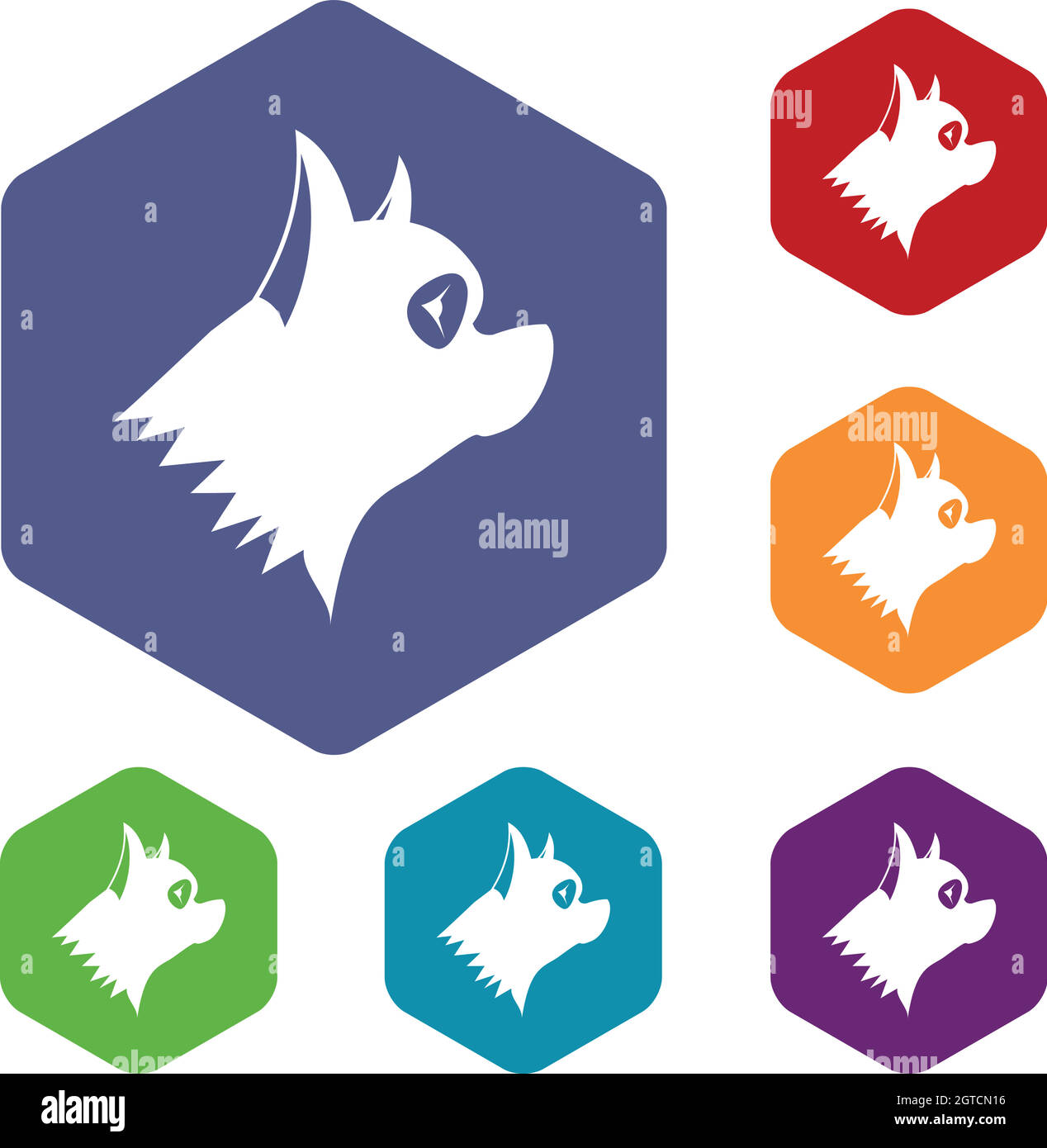 Pinscher dog icons set Stock Vector Image & Art - Alamy