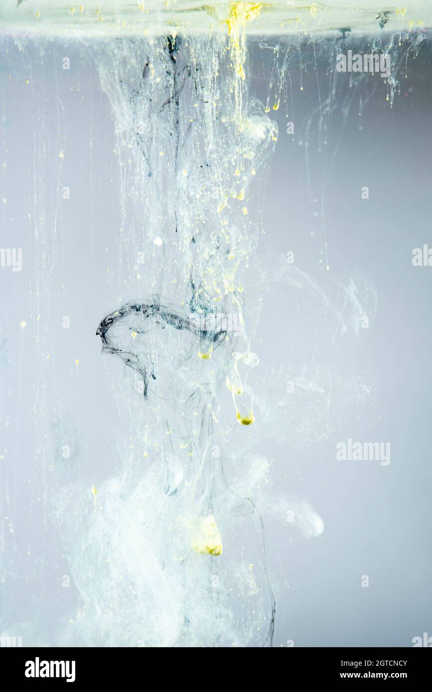 colours dropped in water Stock Photo - Alamy