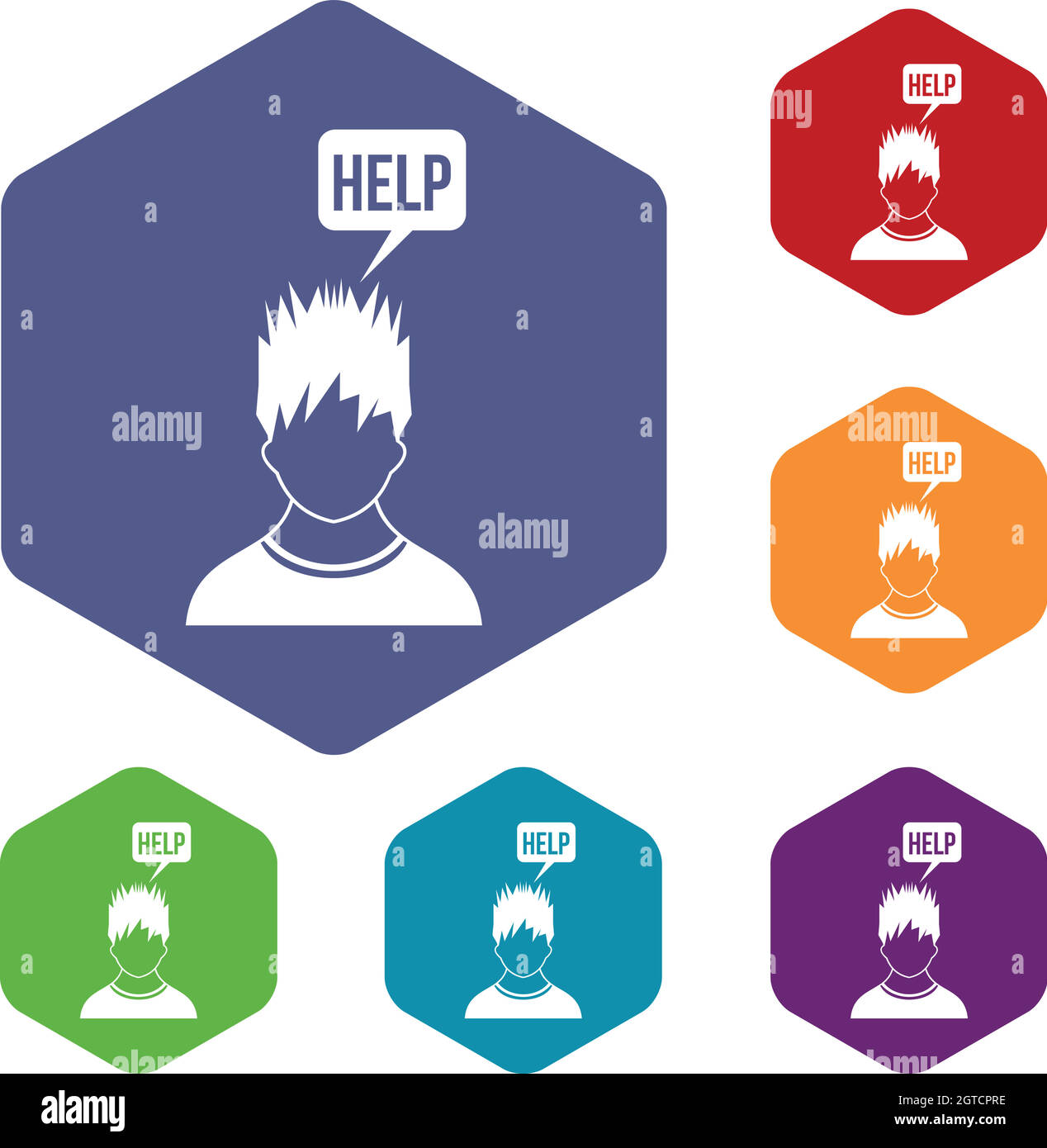 Man needs help icons set Stock Vector Image & Art - Alamy