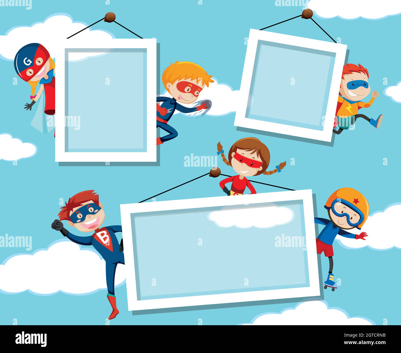 Superhero on on sky frame Stock Vector Image & Art - Alamy