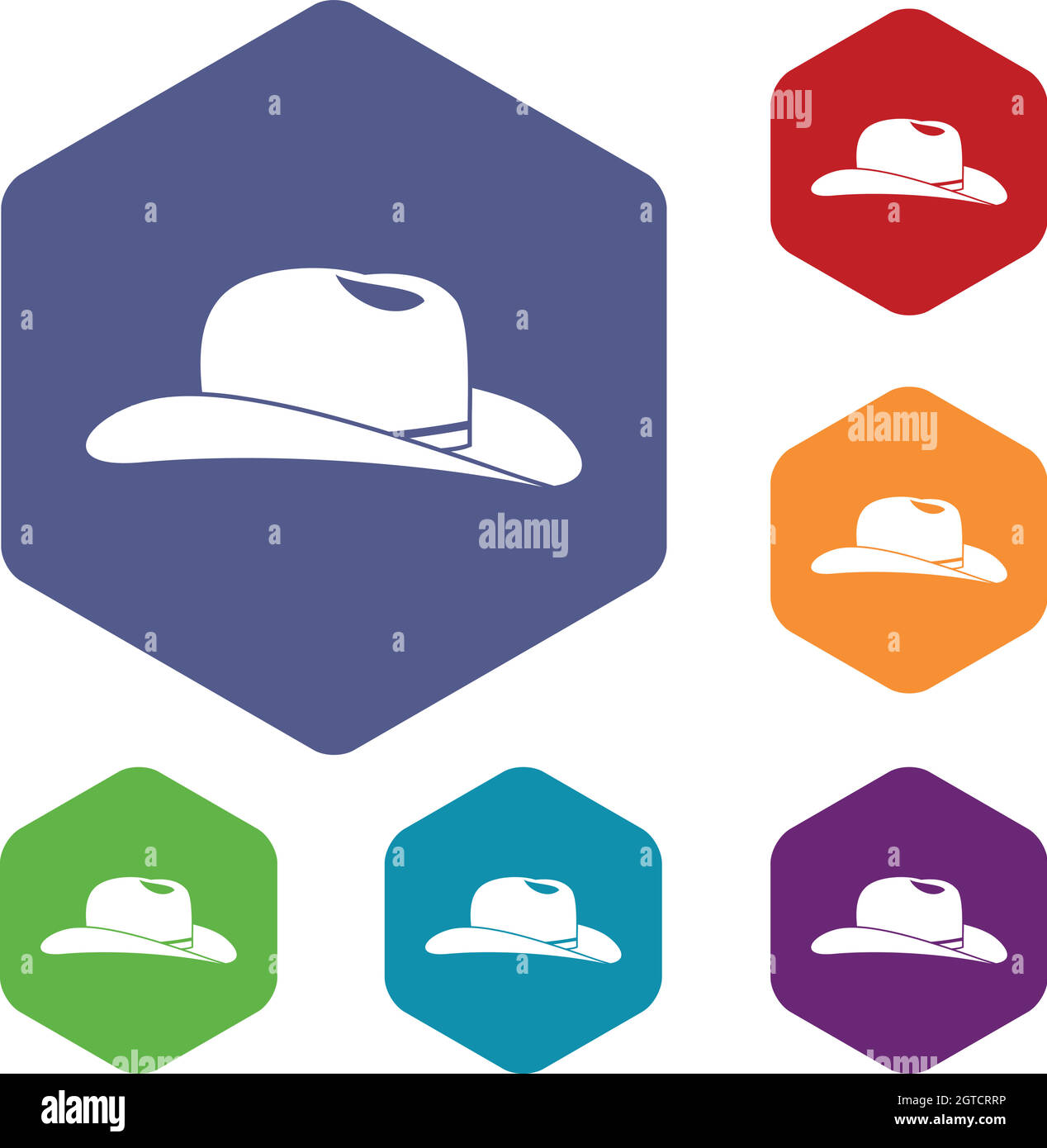 Cowboy hat icons set Stock Vector Image & Art - Alamy