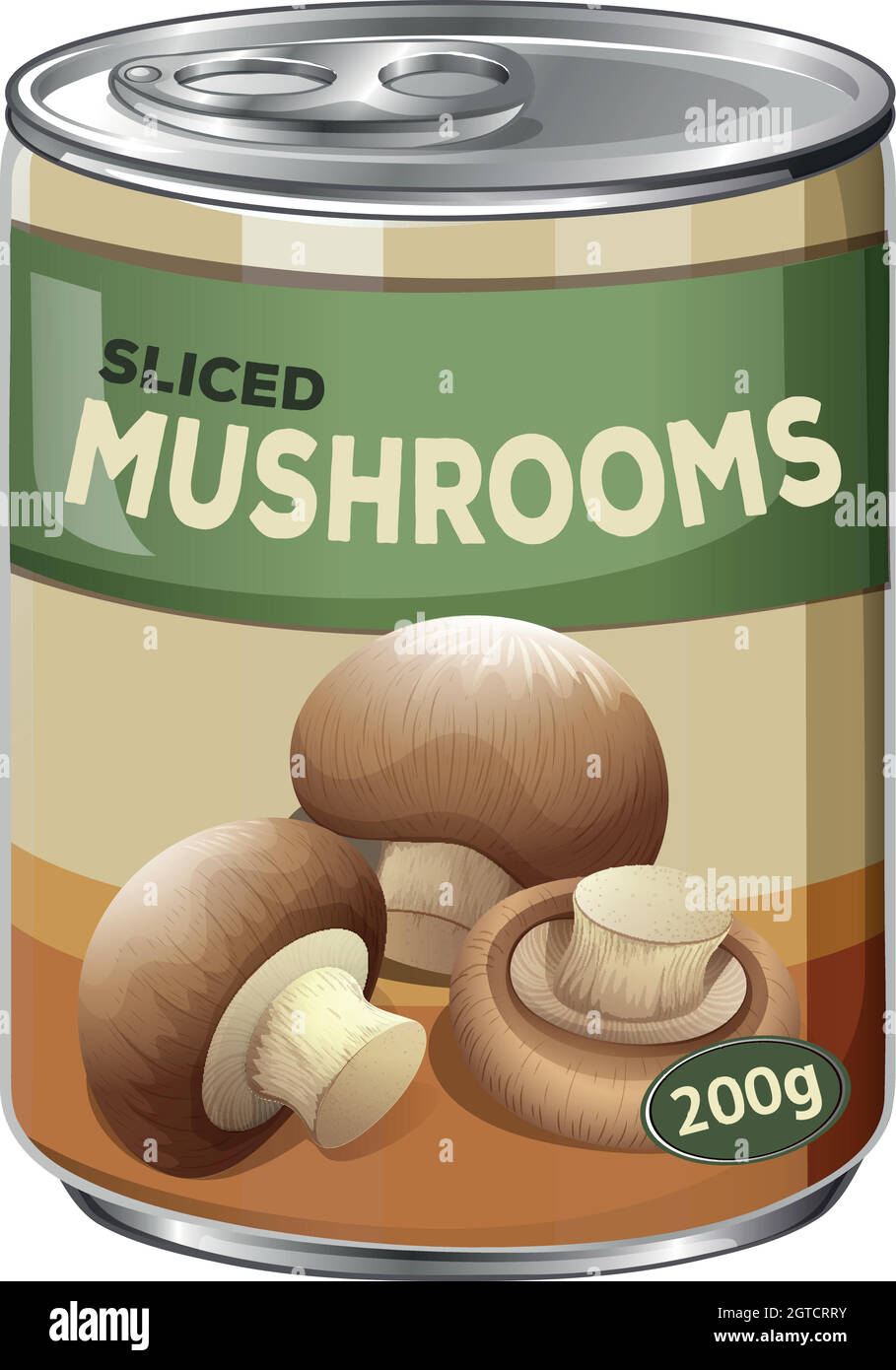 A Sliced Mushrooms in Can on White Background Stock Vector Image & Art ...