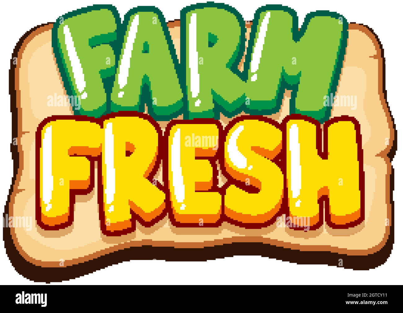 Font design for word farm fresh in green and yellow color Stock Vector ...
