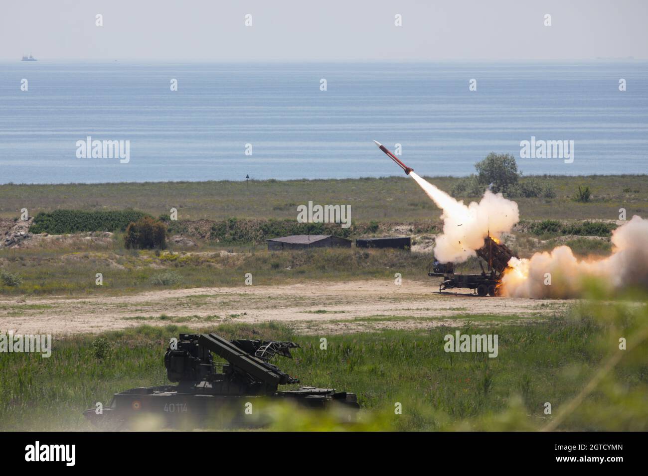 Capu Midia, Romania - June 9, 2021: Live fire of the Patriot surface-to ...