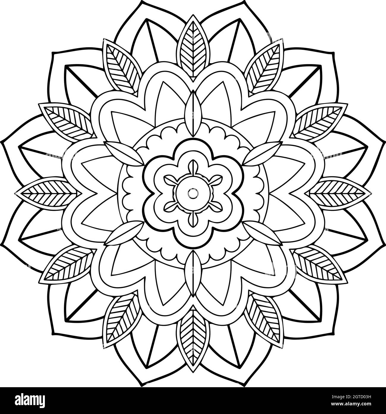 Mandalas pattern illustration vector Black and White Stock Photos ...