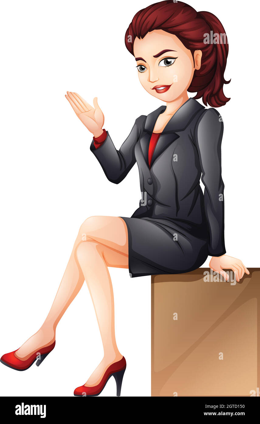 Office professional woman sitting Stock Vector Images - Alamy