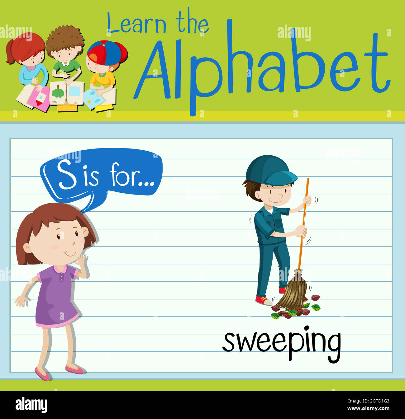 Flashcard letter S is for sweeping Stock Vector Image & Art - Alamy