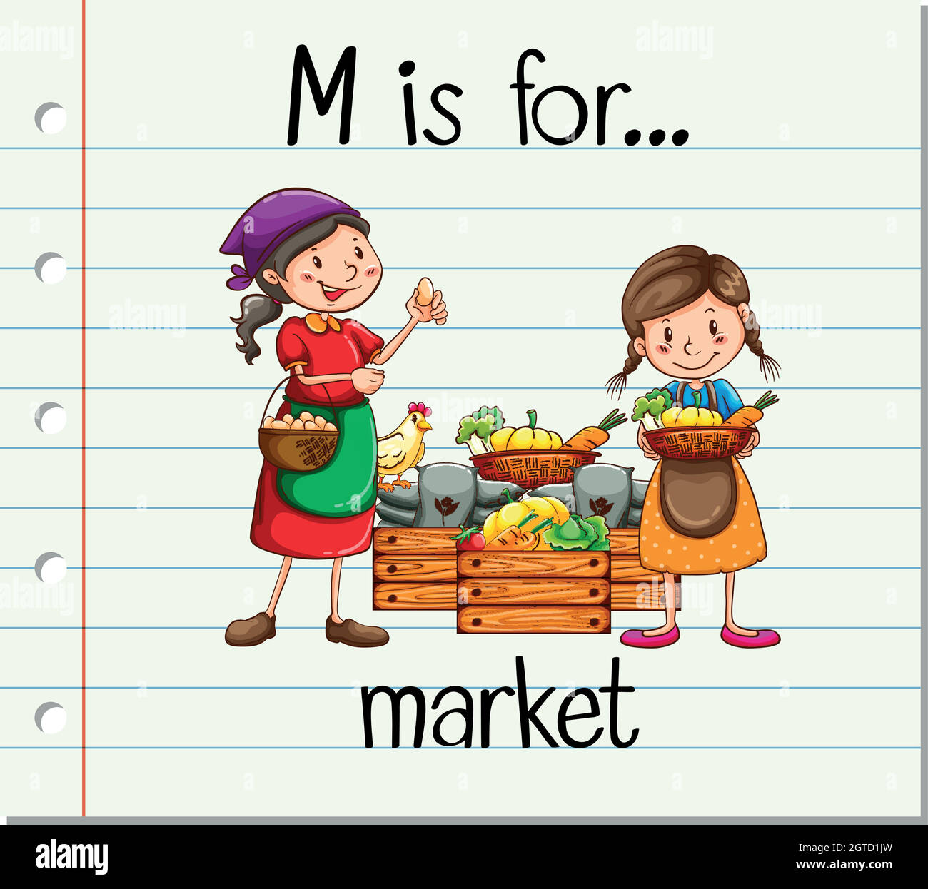 Flashcard alphabet M is for market Stock Vector Image & Art - Alamy