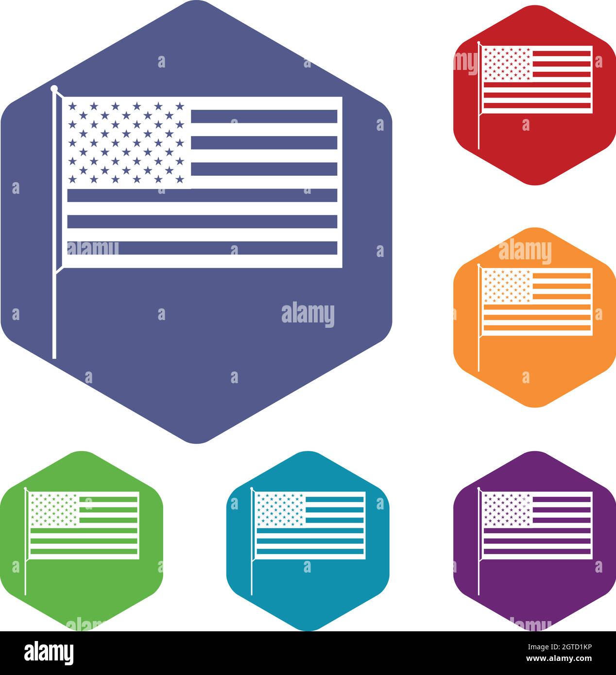 American flag icons set Stock Vector Image & Art - Alamy