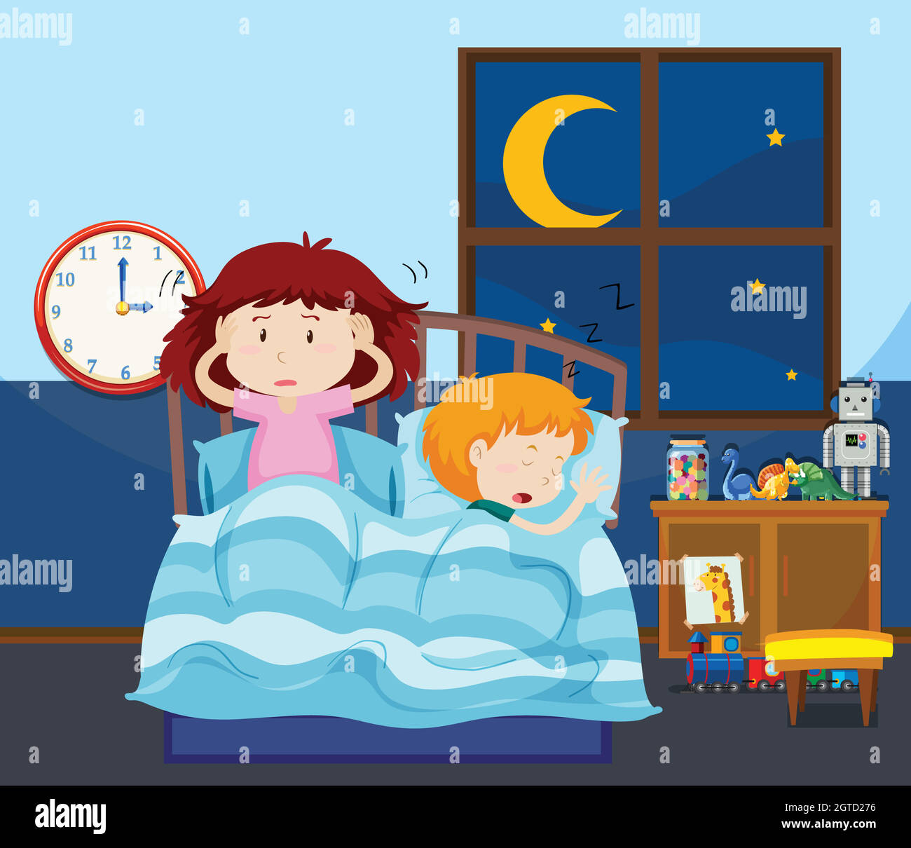 Boy snorning loudly scene Stock Vector Image & Art - Alamy
