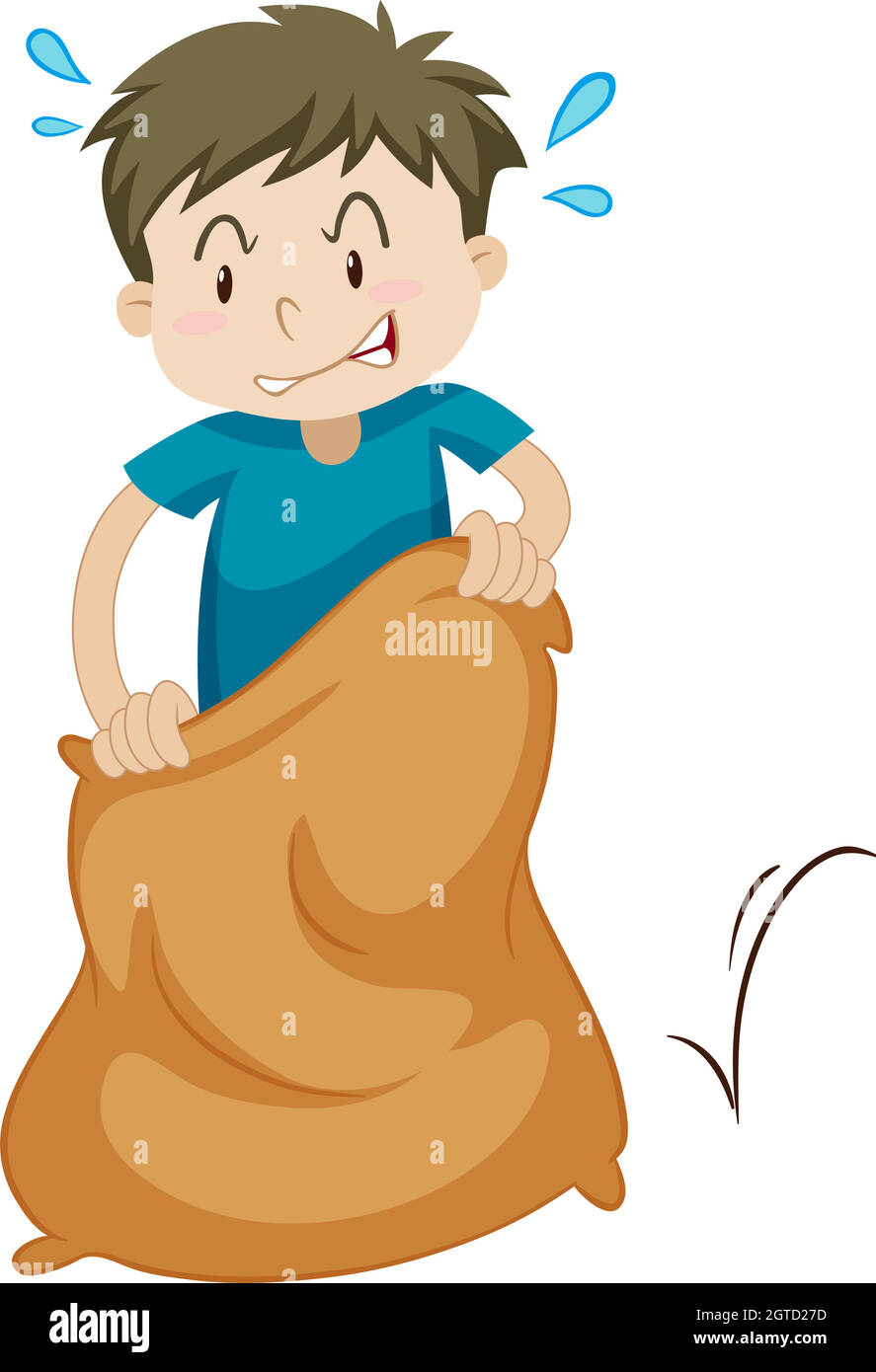 Boy playing race sack Stock Vector Image & Art - Alamy