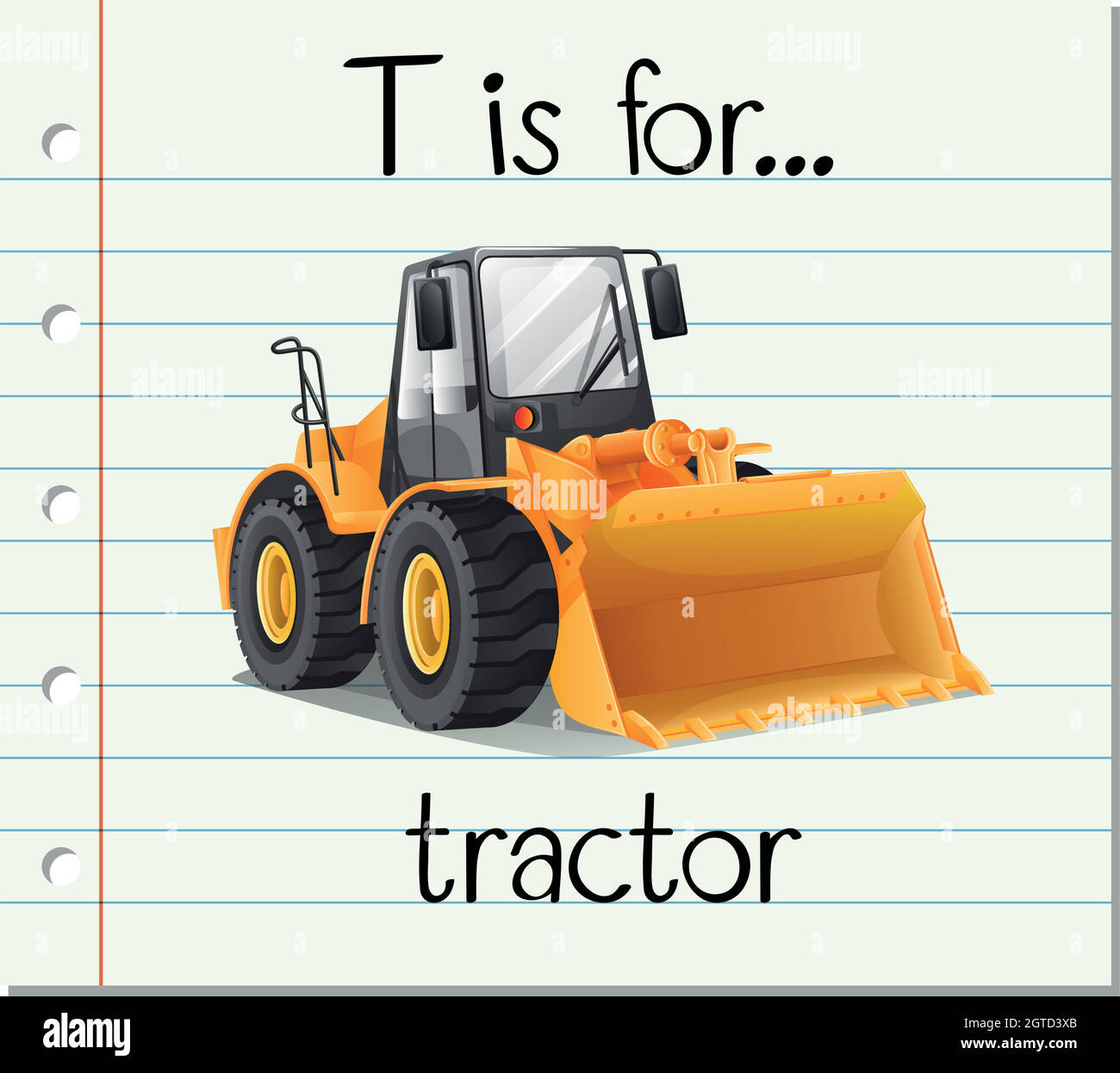 Flashcard letter T is for tractor Stock Vector Image & Art - Alamy