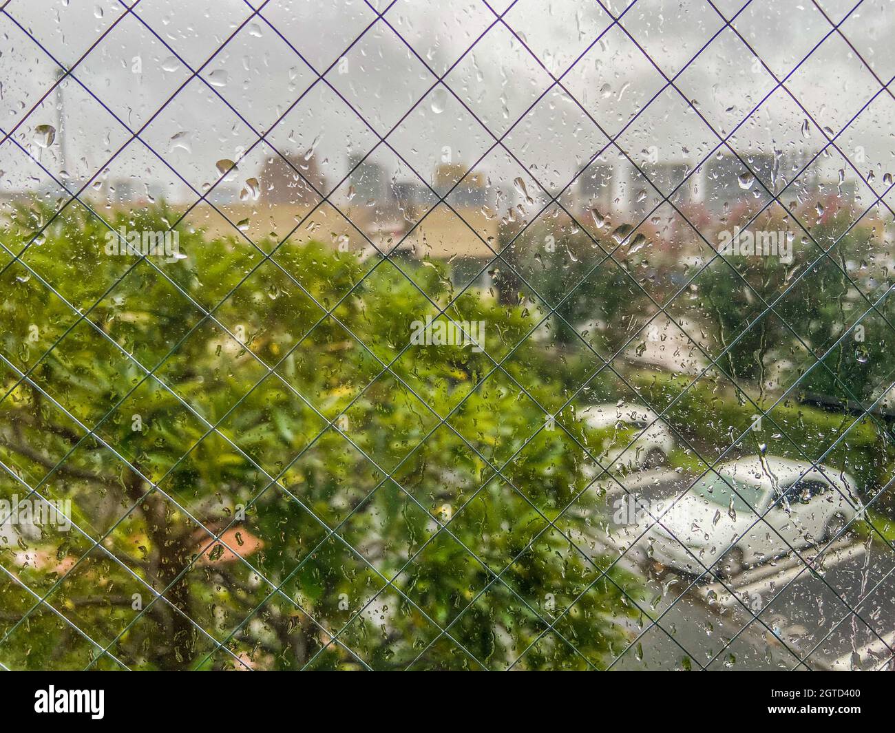 Texture of rain drops on glass window Stock Photo - Alamy