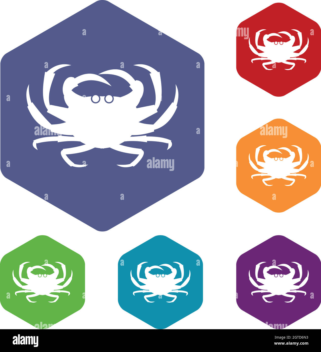 Crab icons set Stock Vector Image & Art - Alamy