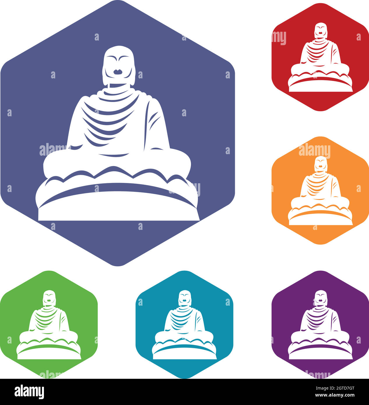 Buddha statue icons set Stock Vector Image & Art - Alamy