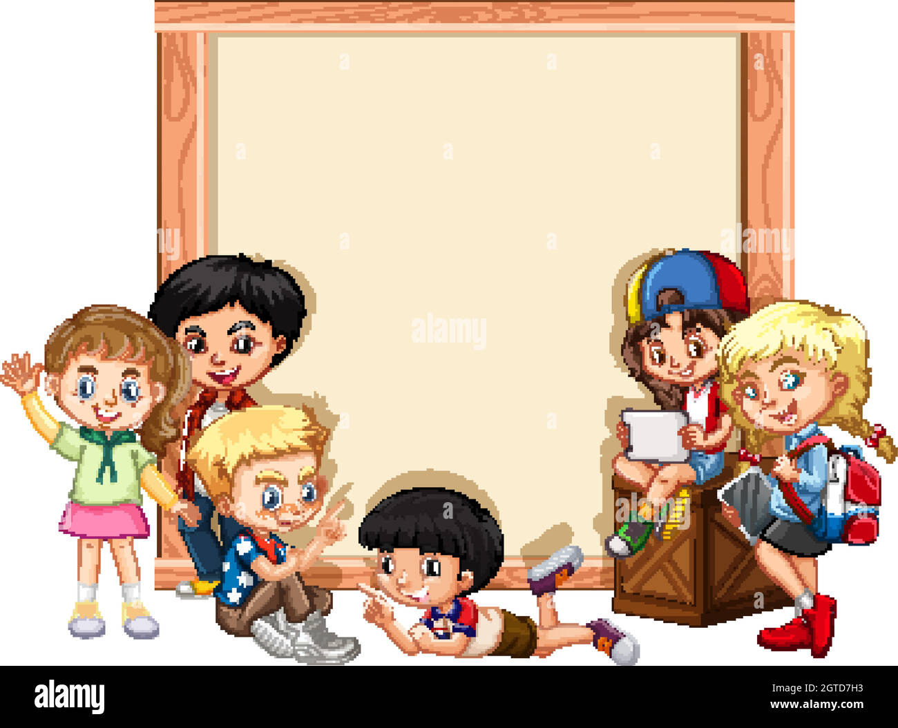 Banner template design with happy children Stock Vector Image & Art - Alamy