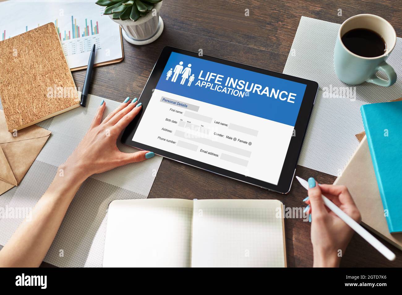 Life insurance online application form on device screen Stock Photo - Alamy
