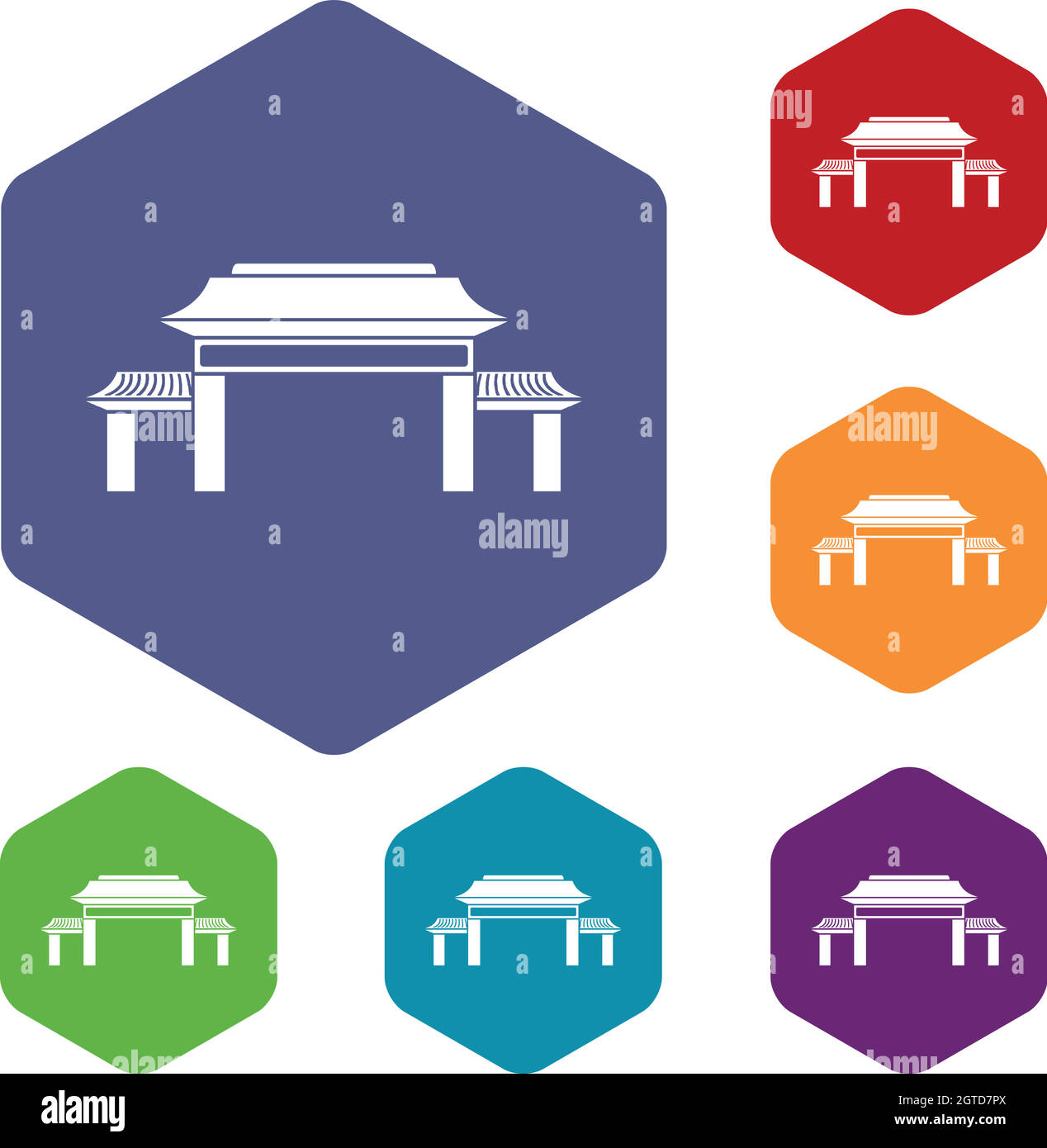 Pagoda icons set Stock Vector Image & Art - Alamy