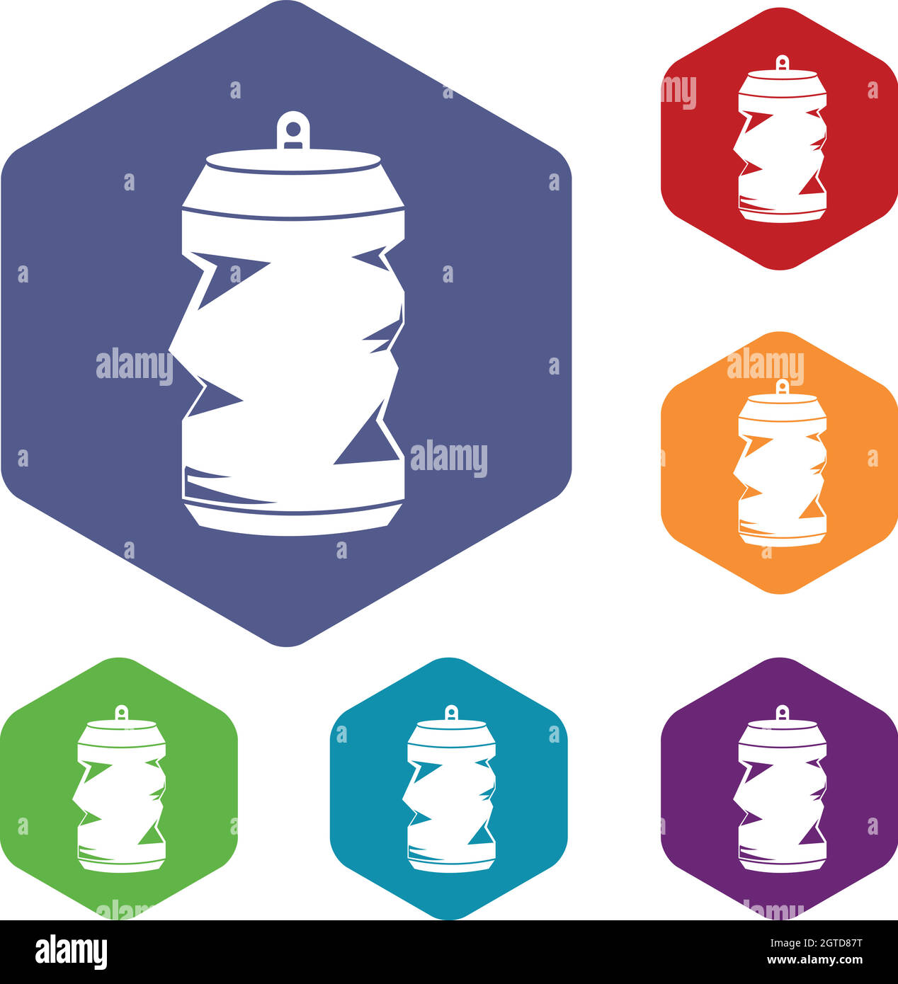 Crumpled aluminum cans icons set Stock Vector Image & Art - Alamy