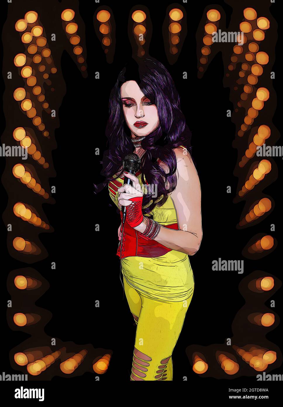 Female singer yellow light hi-res stock photography and images - Alamy