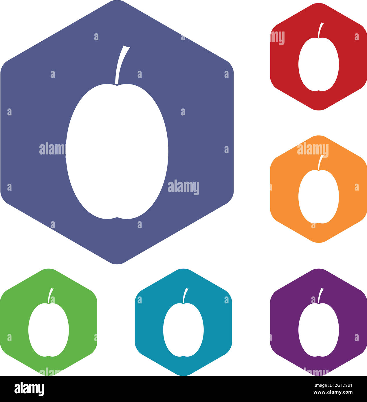 Plum icons set Stock Vector Image & Art - Alamy