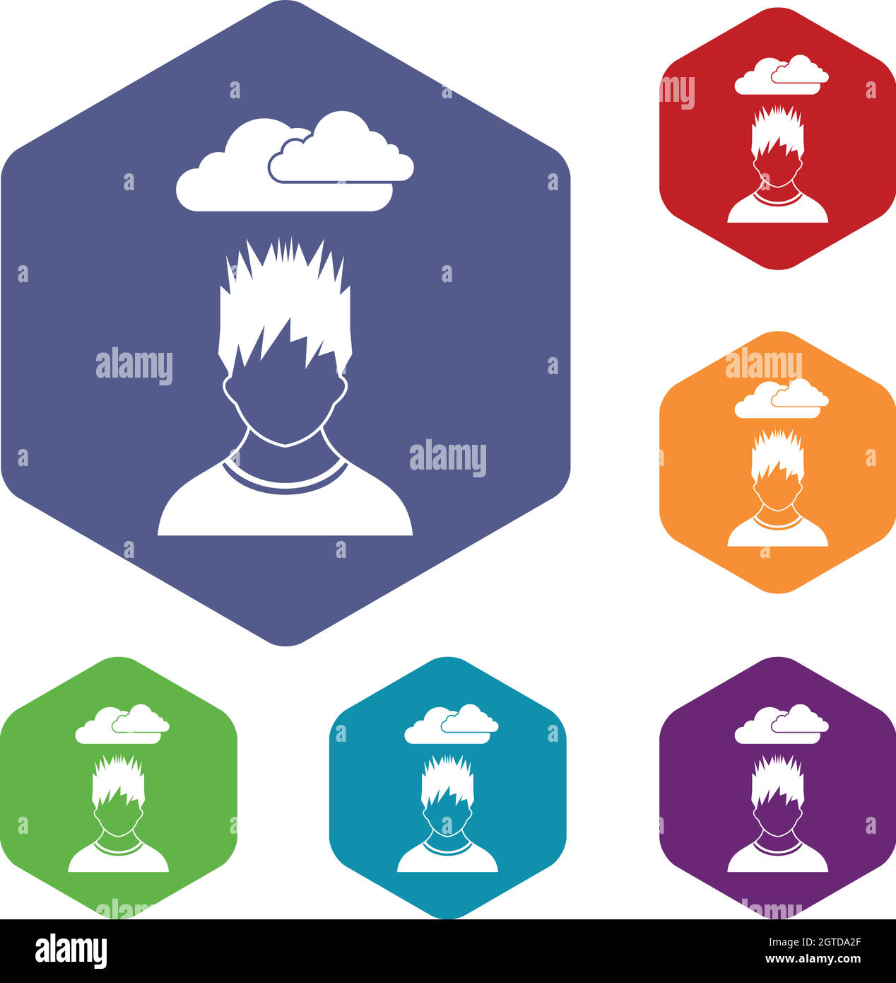 Depressed man icons set Stock Vector Image & Art - Alamy