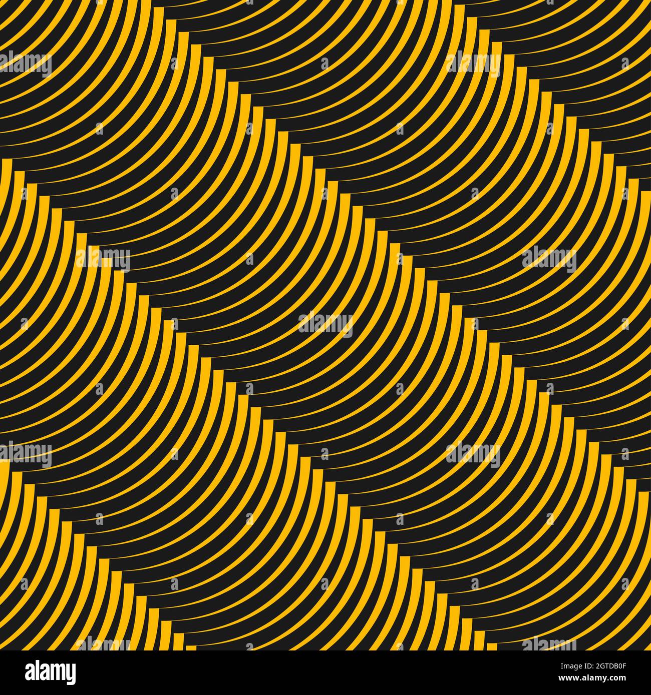 Oblique yellow curvy stripes. Gray background. Optical art. Digital ...