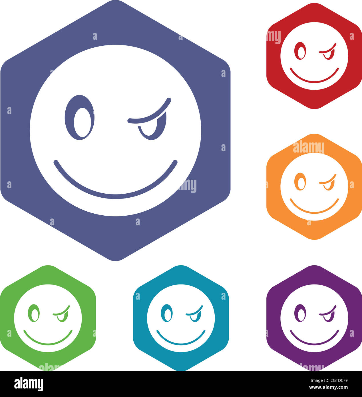 Happy wink emoticon icon hi-res stock photography and images - Alamy