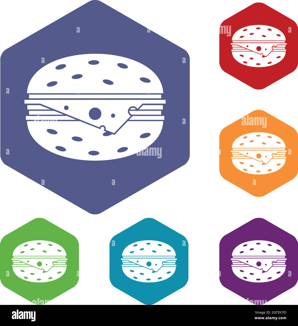 Cheeseburger icons set Stock Vector Image & Art - Alamy