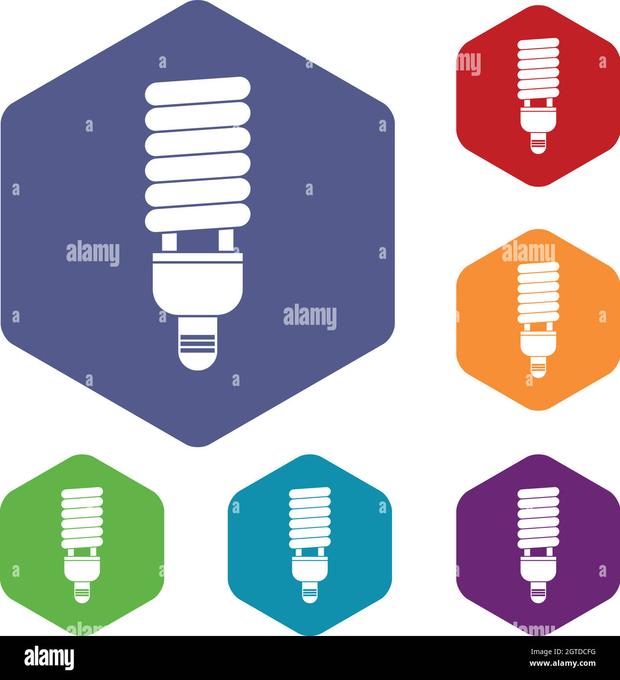 Fluorescent bulb icons set Stock Vector Image & Art - Alamy