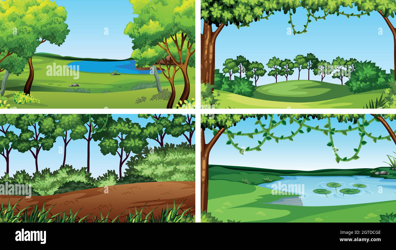Set of scenes in nature setting Stock Vector Image & Art - Alamy