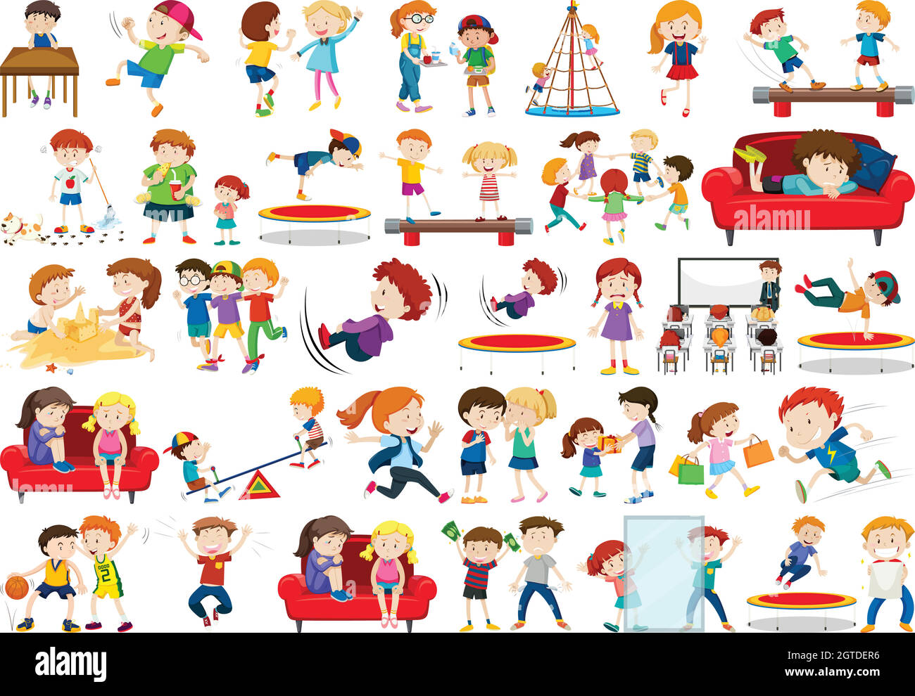 Happy sad children Cut Out Stock Images & Pictures - Alamy