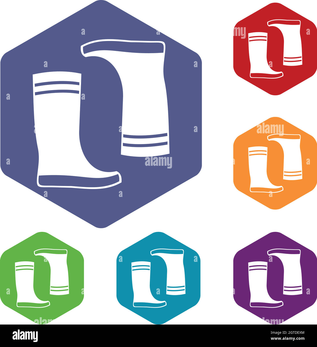 Rubber boots icons set Stock Vector Image & Art - Alamy