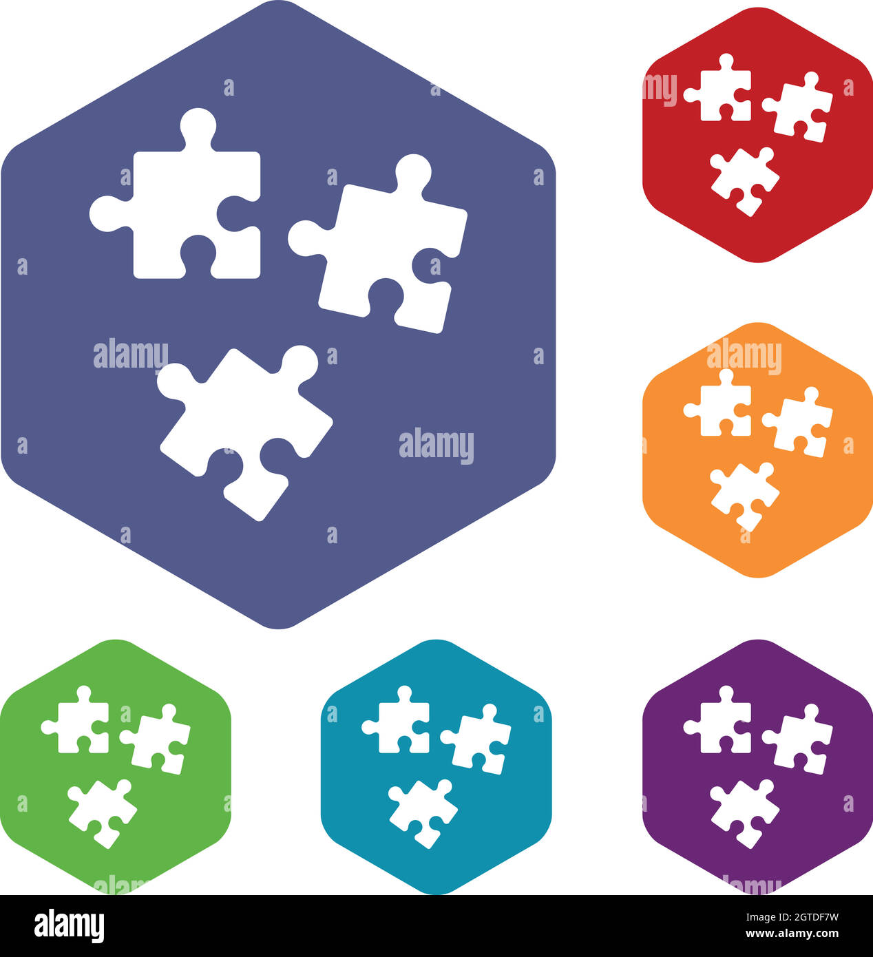 Puzzle icons set Stock Vector Image & Art - Alamy